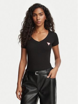 Guess T-Shirt W2YI45 J1314 Schwarz Slim Fit
