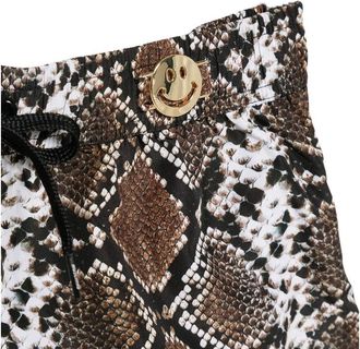 Moschino Snakeskin Print Swim Shorts - Brown