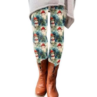Generic Legging taille haute pour femme - Legging de Noël pour femme - Legging thermique dhiver - Legging dentraînement actif - Pantalon de yoga extensible et