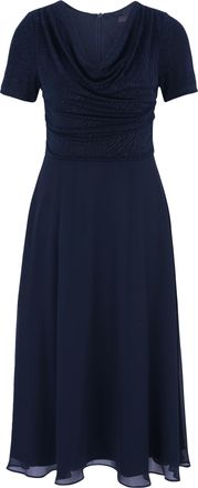 Vera Mont Damen Cocktailkleid im Glitzer-Look Patch Dark Blue/Dark Blue,46