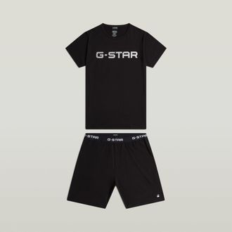 G-Star T-Shirt & Shorts Pyjama Set - Schwarz - Herren