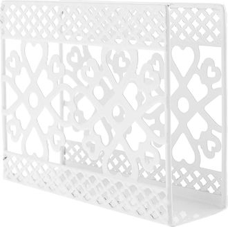 Angoily Serviettenspender Diner Serviettenhalter lackiertes Metal Serviettenständer Weiß Serviettenhalter für Arbeitsplatte Küche Esstisch Party Dekoration