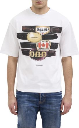 Dsquared2 Homme, Tops, Blanc, Taille: S T-shirt Iconique Coupe Ample