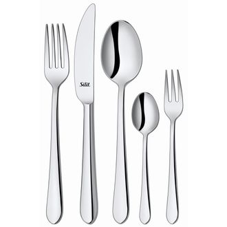 Silit Midi Besteck Set 6 Personen, 30-teilig, Monobloc-Messer, Crominox Edelstahl 18/10 poliert, glänzend, spülmaschinengeeignet