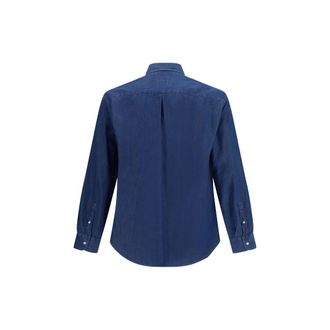 Brunello Cucinelli Mens Blue Denim Shirt