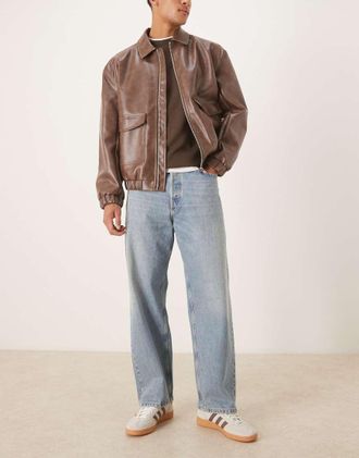 Arket Mist - Jean baggy ample &agrave; taille basse - Bleu clair cendr&eacute;