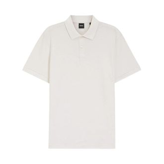 HUGO BOSS Polo MC Parlay Natural Pique - - Tops - Herren - Wei&szlig; - 2XL