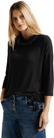 Cecil Damen B320669 T-Shirt 3/4 Arm, Black, M