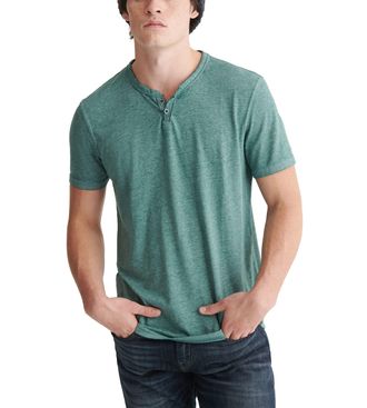 Lucky Brand Herren Venice Burnout Kerbkragen T-Shirt, Junefehler, Mittel