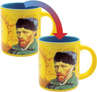 The Unemployed Philosophers Guild Vincent Van Gogh Transforming Self-Portrait Mug - Add Coffee and Watch Van Goghs Painting Transform