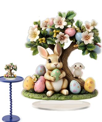 Generic Ostern-Tischdekoration, Osterhasen-Acryl-Dekoration, Osterhasen-Auferstehungs-Ei-Baum, Acryl, 2D-Desktop-Ornament F&uuml;r Zuhause, Schlafzimmer, Urlaubsti