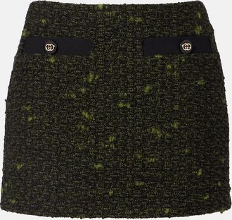 Gucci Mini-jupe en laine m&eacute;lang&eacute;e