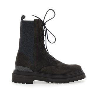 Brunello Cucinelli Schn&uuml;rstiefeletten - - Shoes - Damen - Braun - 37 EU