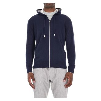 Eleventy Blaue Kaschmir Vollrei&szlig;verschluss Pullover - - Sweatshirts & Hoodies - Herren - Blau - XL