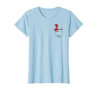 Disney Mulan Mushu Left Chest Pocket Graphic T-Shirt T-Shirt