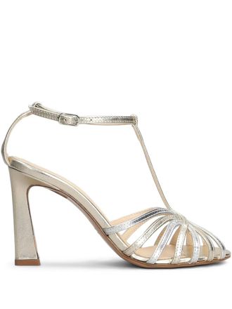Anna F. Sandalen aus Leder 100mm - Gold