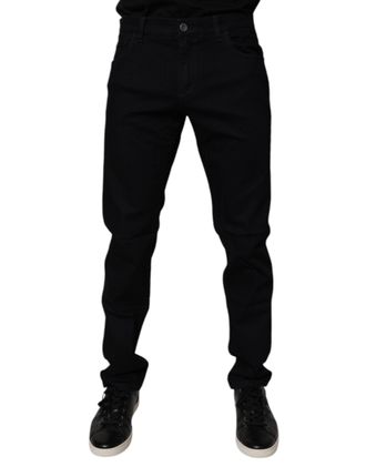 Dolce & Gabbana Black Cotton Stretch Slim Fit Men Denim Jeans Elastane Clothing