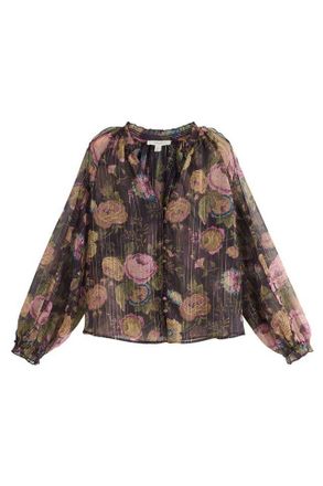 Laura Ashley Chiffonbluse Laura Ashley Chiffonbluse mit Glitzer und R&uuml;schen (1-tlg)