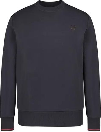 Fred Perry Herren Sweatshirt blau Baumwolle unifarben