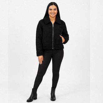 Worldclassca Lederimitatjacke Worldclassca Kunstwildleder Teddy Jacke Warm Gef&uuml;ttert &Uuml;bergangsjacke Neue Kollektion - Stilvolle und gem&uuml;tliche Mode f&uuml;r Damen