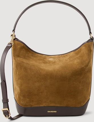 Sandro Beuteltasche aus Leder und Wildleder