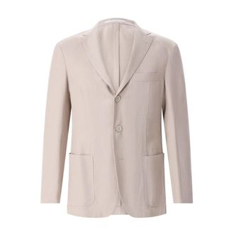 Eleventy Homme, Vestes, Rose, Taille: XL Blazer en m&eacute;lange de lin