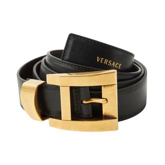 Versace Femme, Accessoires, Noir, Taille: 75 CM Ceinture en cuir 3 cm