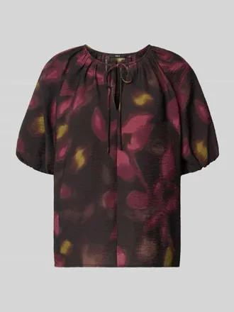 Zero Regular Fit Bluse aus Viskose-Mix mit Schl&uuml;sselloch-Ausschnitt
