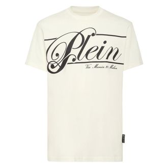 Philipp Plein Homme, Tops, Beige, Taille: L T-Shirt Round Neck Ss
