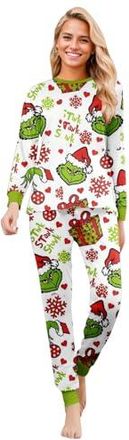 Generic Le Grinch Pyjama Noel Famille De Grinch Femme Assorti Bebe Homme Costume Chaud Et Doux Noël Couple Garcon Vetement Coton Enfant Ensemble Deguisement T