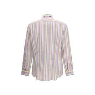 Etro Mens Multicolor Linen Pattern Shirt