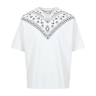 Marcelo Burlon T-Shirt mit wei&szlig;em Bandana-Print - - Tops - Herren - Wei&szlig; - L