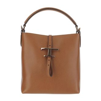 Tod's Braune Leder-T-Eimer-Tasche - - Bags - Damen - Braun - ONE SIZE
