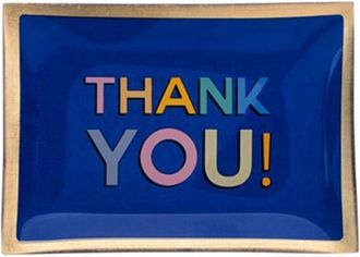 Gift Company Love Plates, Glasteller M, Motiv: Thank You, blau, 10x0,8x14,2cm