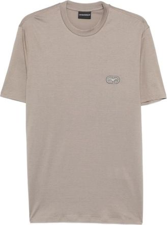 Emporio Armani Homme, Tops, Gris, Taille: 2XL Logo T-Shirt