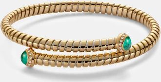 Marina B Armreif aus 18kt Gelbgold mit Diamanten und Smaragden