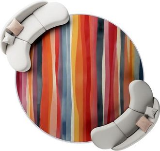 Generic Color&eacute; Tapis de Salon Rond 160 cm, Abstrait Aquarelle Rayures Tapis Chambre Antid&eacute;rapant Lavable, Ne Perd Pas Ses Poils Moelleux Moquette pour Chambre