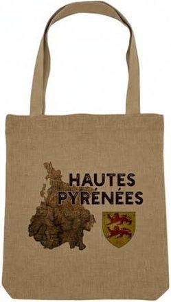 Fabulous Sac Shopping Tote Bag Aspect Lin - Hautes Pyr&eacute;n&eacute;es 65 Departement Tarbes Carte Ancienne Occitanie - Sac de Courses Toile Epaisse 360g Beige Naturel Ca