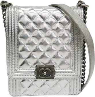 Chanel Pre-owned Cuir sacs-chanel - Femme - Pre-owned - Gris - Taille: ONE Size