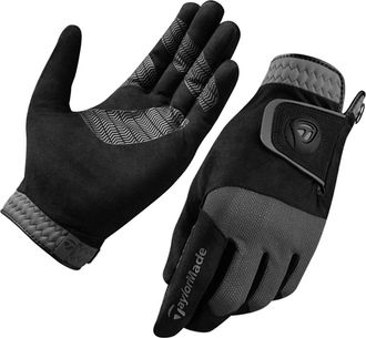 TaylorMade Herren-Golfhandschuh, Regenkontrolle, Schwarz, Größe M/L