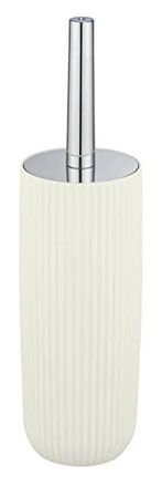 WENKO WC-Garnitur Agropoli Cremeweiß, geschlossener Bürstenhalter aus hochwertigem Kunststoff mit plastischer Formgebung und strukturierter Oberfläche, BPA-