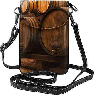 IUBBKI Vin Chêne Conteneur Téléphone Portable Porte-Monnaie - Petit Bandoulière En Cuir Portefeuille Femmes Bretelles Sac Carry Card Cosmétiques