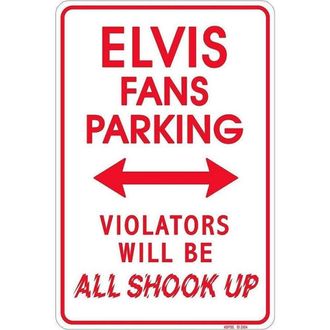 Signs 4 Fun SPSE Elvis Shook Up, kleines Parkschild, Metall, Aluminium, Rot/Wei&szlig;, 8x12 inches