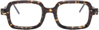 Kuboraum Maske P2 Brille mit eckigem Gestell - Braun