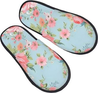 Generic Rose R&eacute;tro, Fleur Vintage Femme Homme Chaussons Chaud Slippers L&eacute;g&egrave;res Pantoufles Pour Hiver Ext&eacute;rieur Automne M