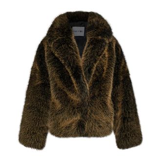 Stand Studio India Faux Fur Jacke - - Jackets - Damen - Braun - L