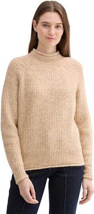 Tom Tailor Denim TOM TAILOR Denim 1043959 Pull-Over, 19663-Chameau Clair m&eacute;lang&eacute;, M Femme