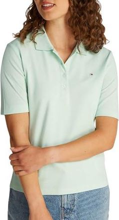 Tommy Hilfiger Polo Manches Courtes Femme Regular Fit, Vert (Opal Green), L