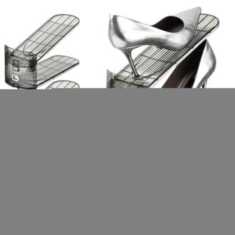 Generic Schuhsteckplätze - Schuhorganisator 6 Stück | Nicht rutschstapelbare doppelschichtige Halbhöhenhöhe Einstellung Aufbewahrung für Garagentor-Wandbettwo