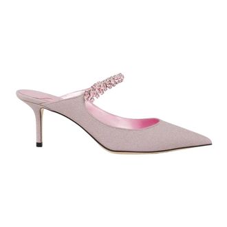 Jimmy Choo London Rosa High Heel Mules mit Kristallen - - Shoes - Damen - Rosa - 37 EU